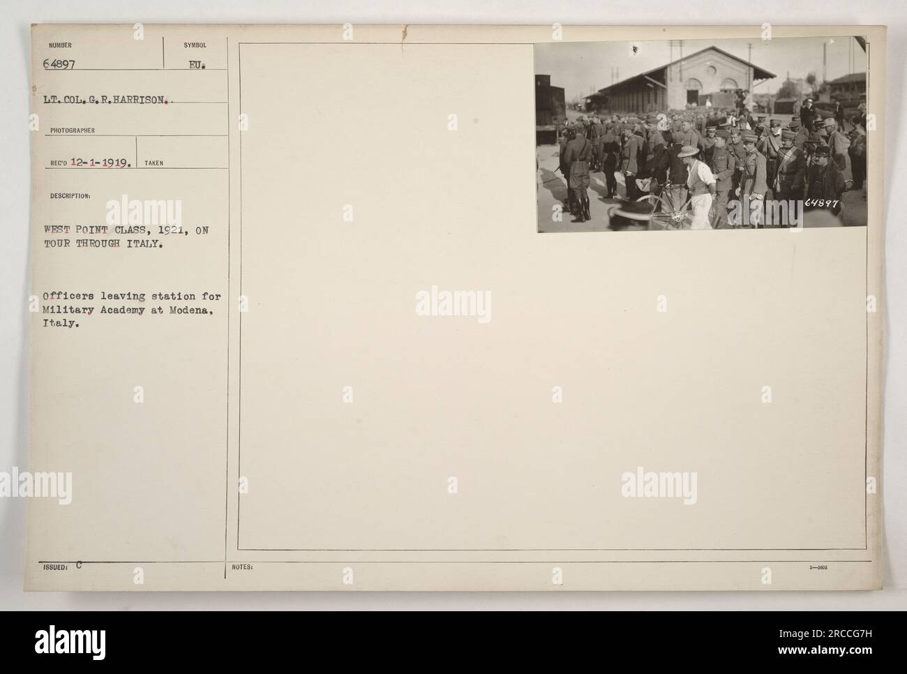West Point Class of 1921 officers leaving the train station for the ...