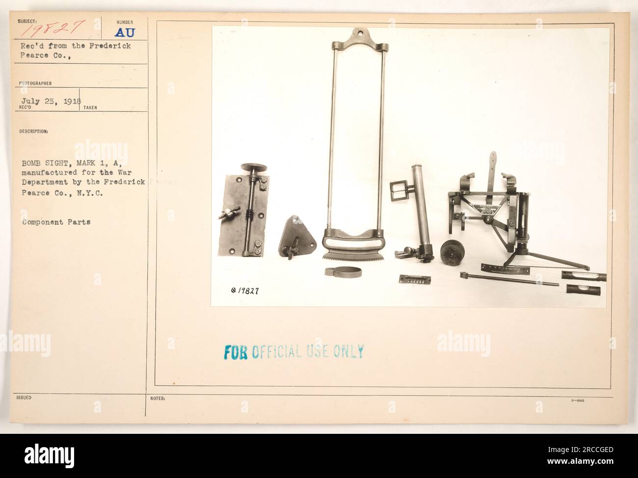Image of the Bomb Sight Mark 1-A, manufactured by the Frederick Pearce ...