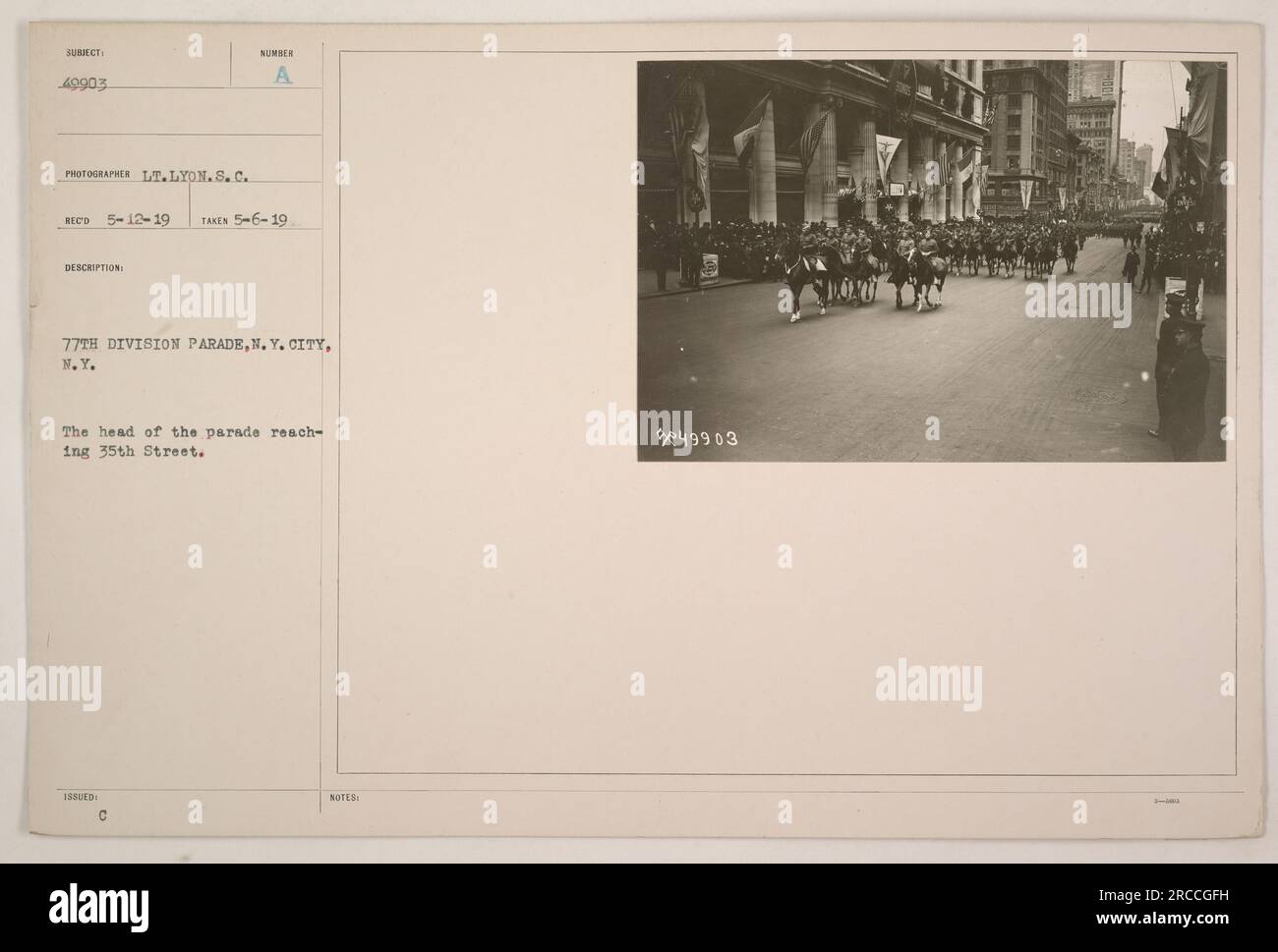 Image showing the 77th Division Parade in New York City. The photograph ...