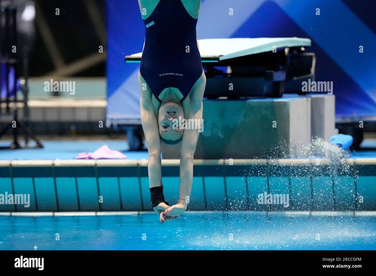 Michelle Heimberg of Switzerland competes in the 1m Springboard Women ...