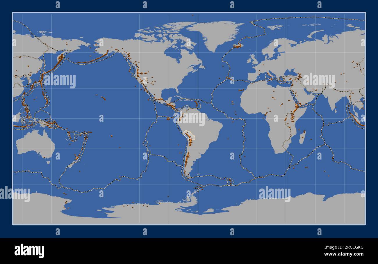 Shape Of The Altiplano Tectonic Plate On The Solid Contour Map In The Compact Miller Projection