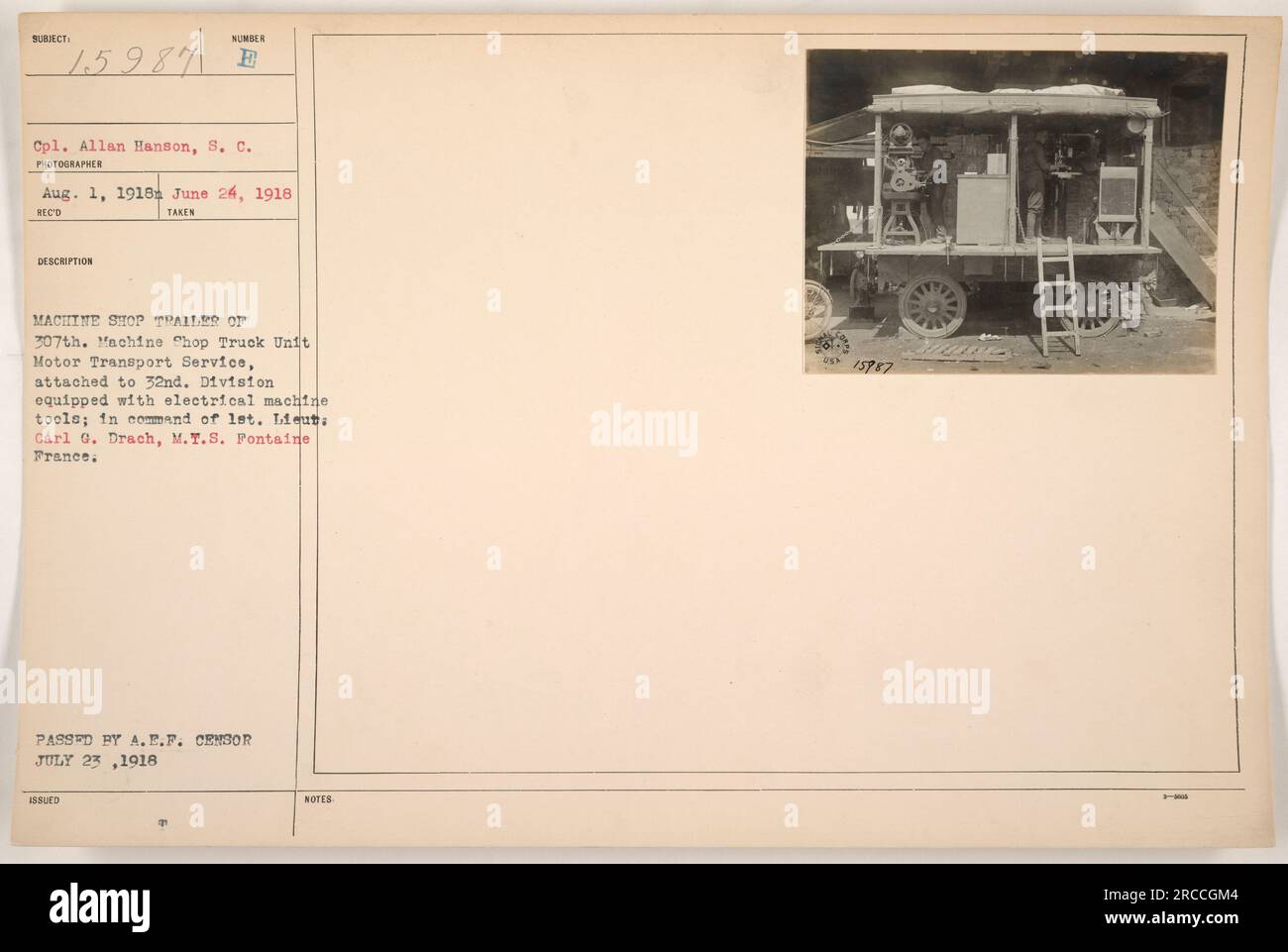 307th machine shop truck unit hi-res stock photography and images - Alamy