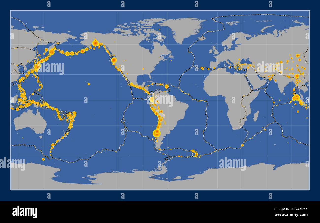 Shape Of The Altiplano Tectonic Plate On The Solid Contour Map In The Compact Miller Projection