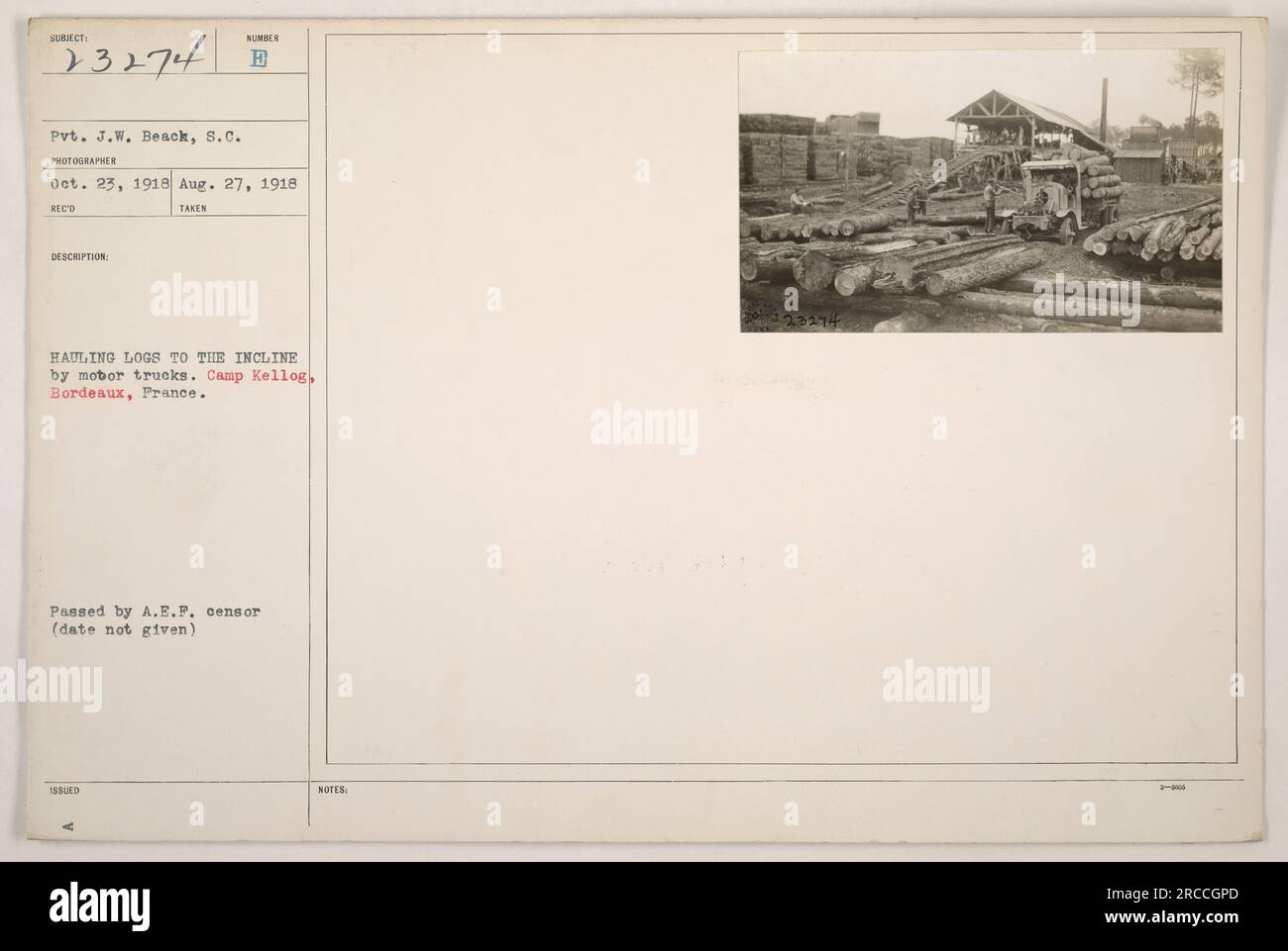 Pvt. J.W. Beach is captured in this photograph taken on October 23 ...