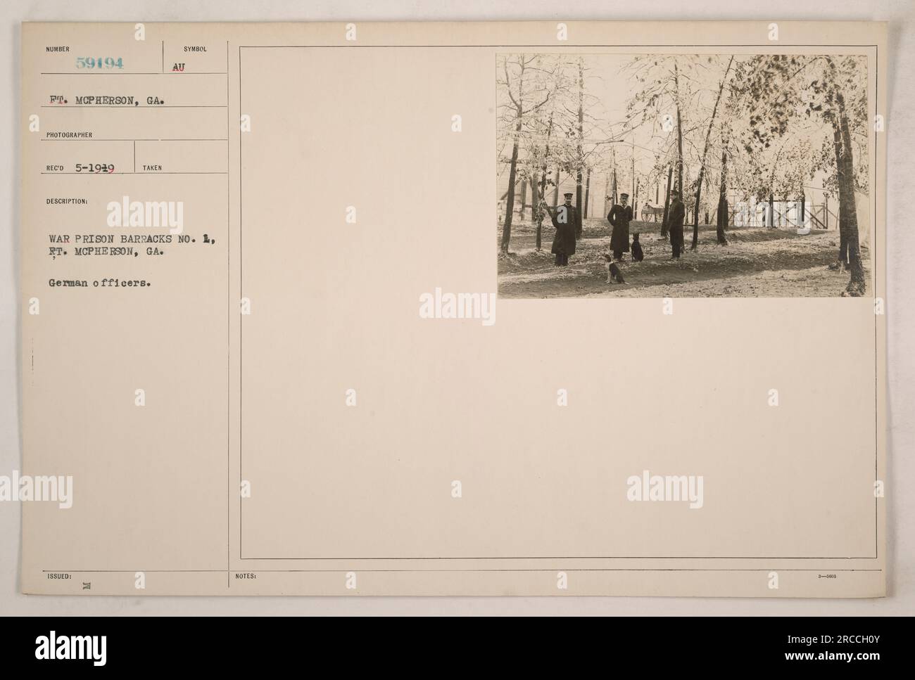 German officers in military prison at Fort McPherson, Georgia during ...