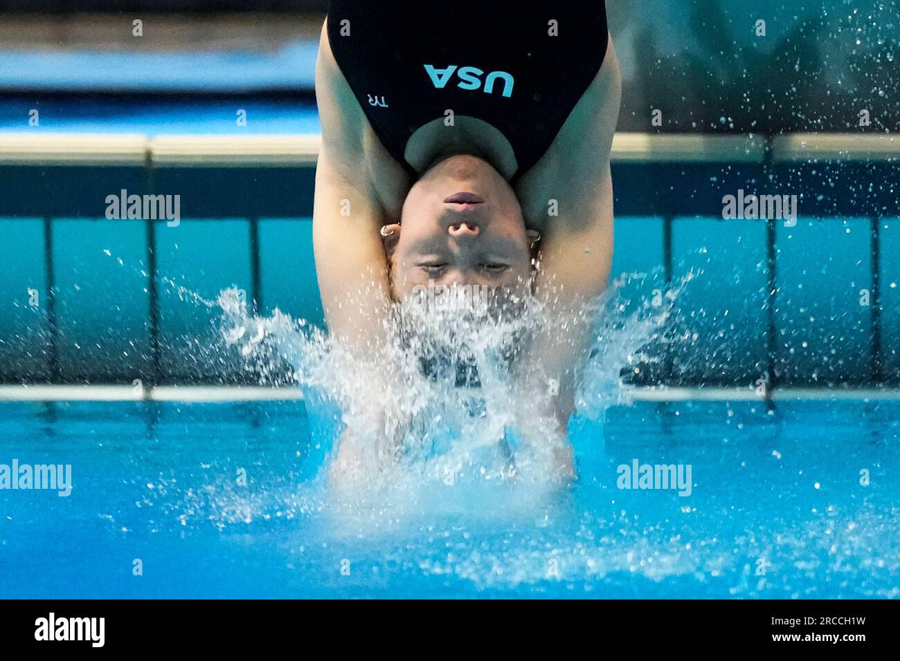 Hailey Hernandez of the United States competes in the 1m Springboard ...