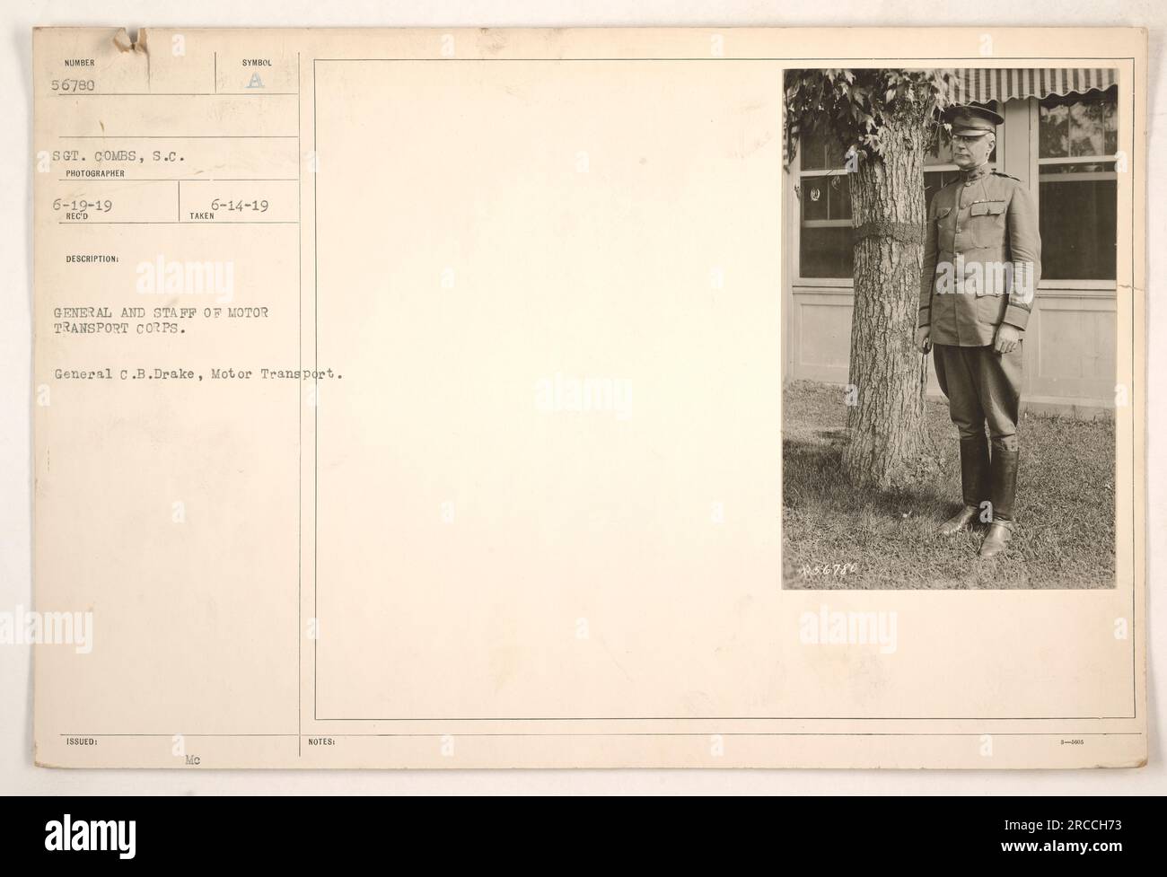 General and staff of Motor Transport Corps led by General C.B. Drake ...