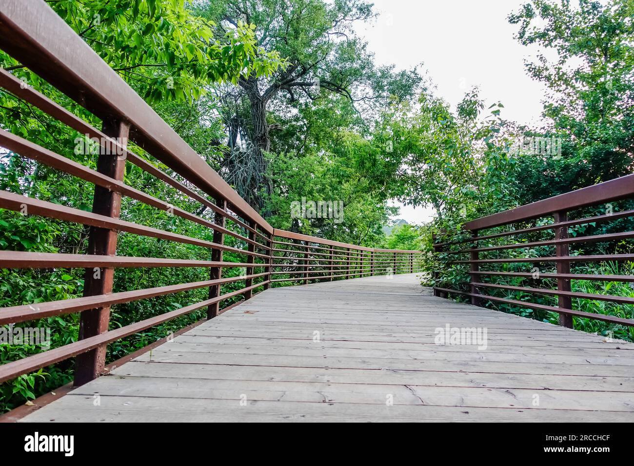 pedestrian boardwalk, part of waterfront trail in Ajax, Ontario, Canada ...