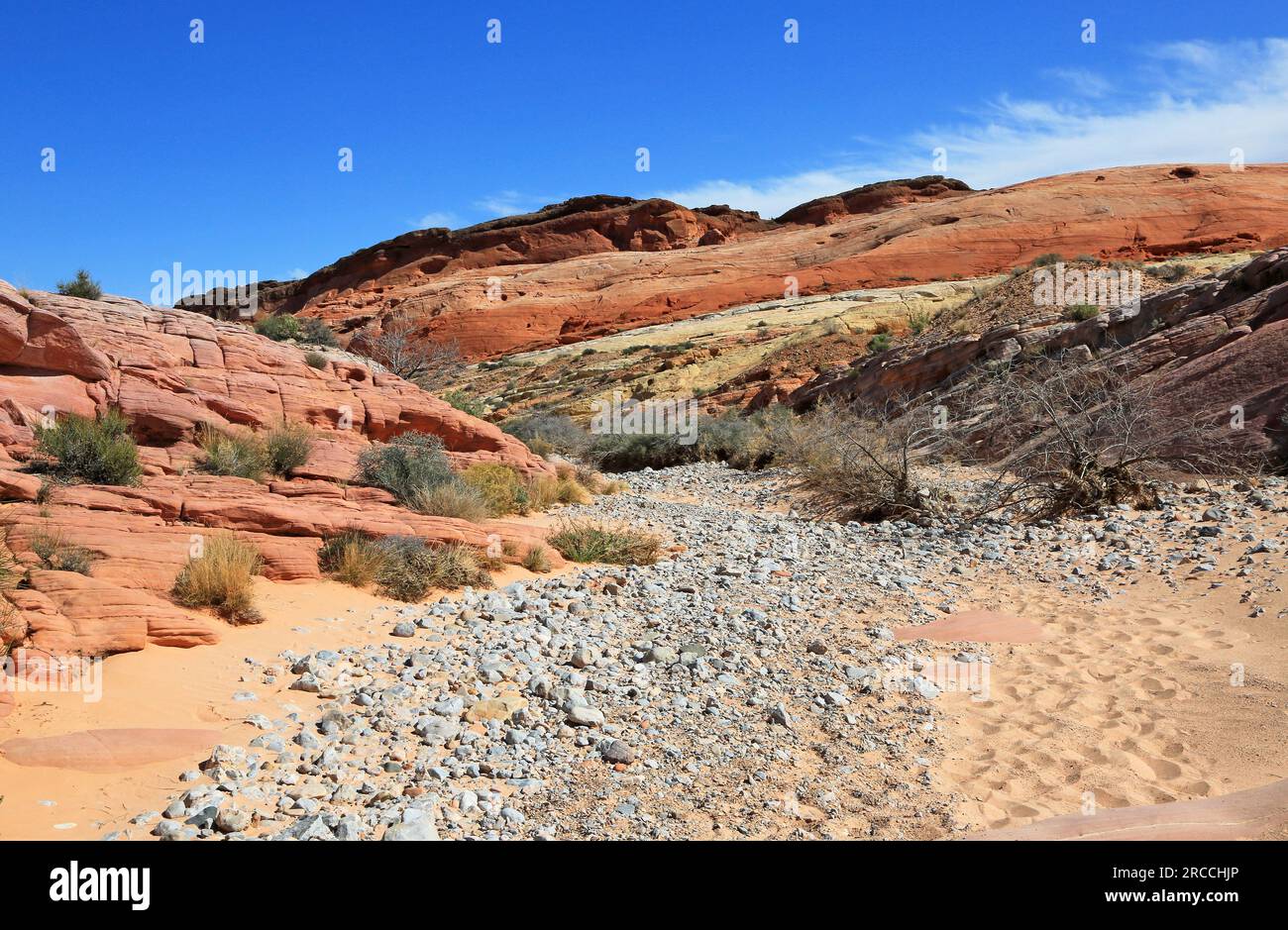 Dry river bed - Valley of Fire State Park, Nevada Stock Photo - Alamy