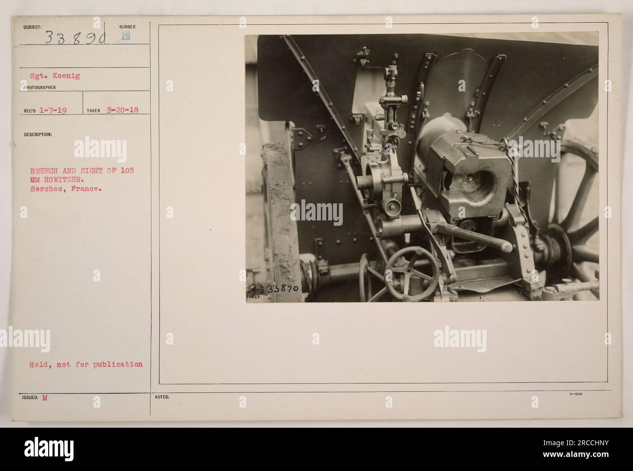Sgt. Koenig captures the image of a 105mm Howitzer in Serches, France ...