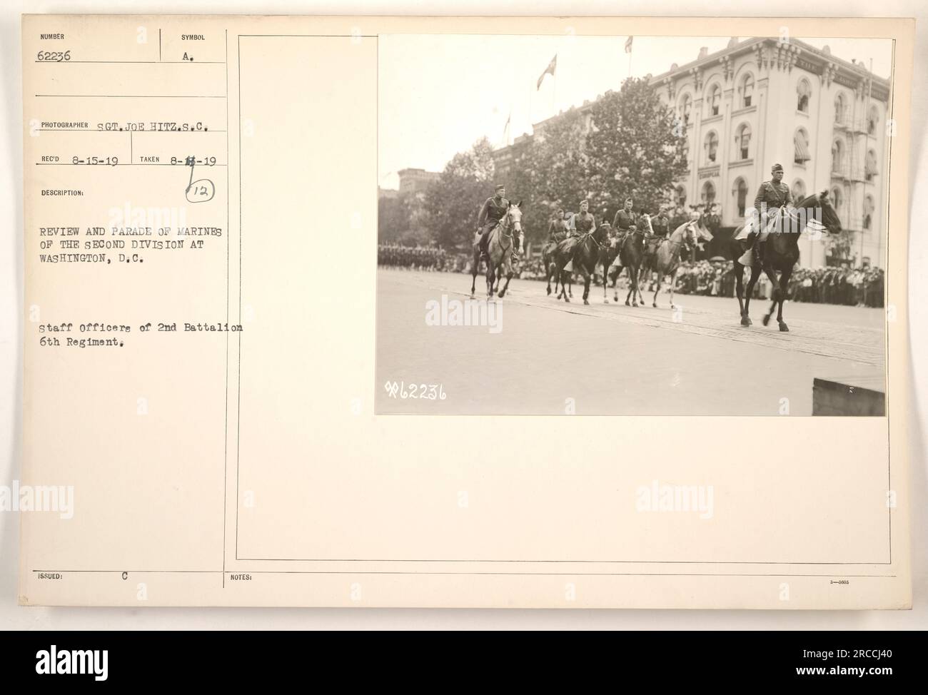 Image of a parade and review of the Marines, Second Division, in ...
