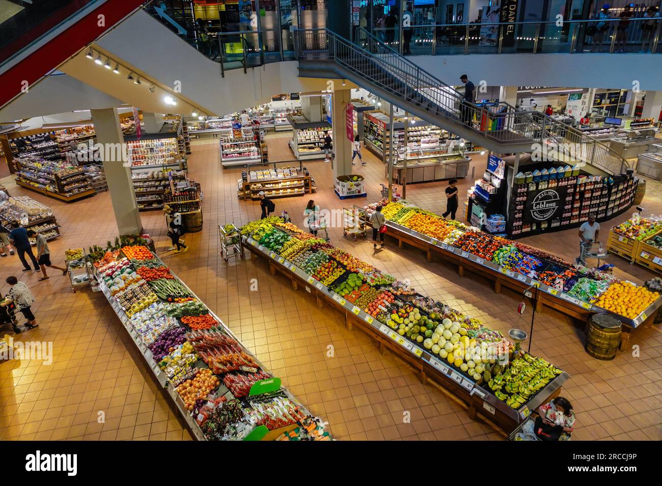view of a supermarket from above high up Stock Photo - Alamy