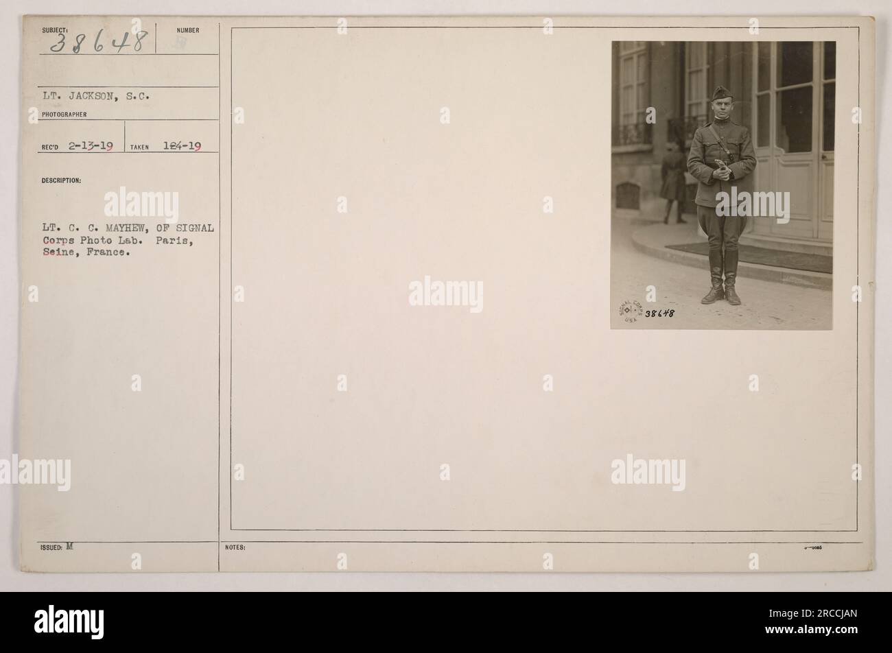 A photograph showing Lieutenant Jackson, a soldier in the American ...