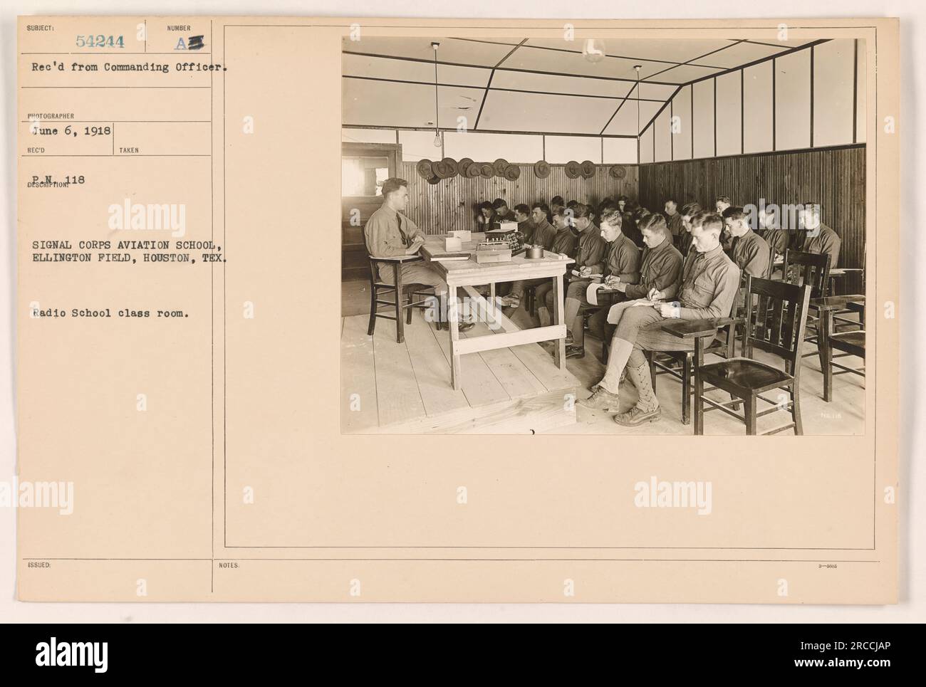 Photo of a class in session at the Signal Corps Aviation School at ...