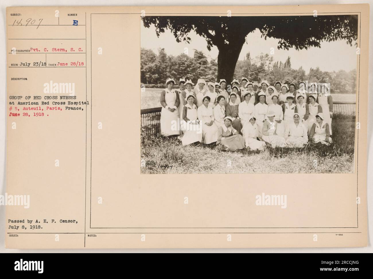 A group of Red Cross nurses pictured at American Red Cross Hospital #5 ...