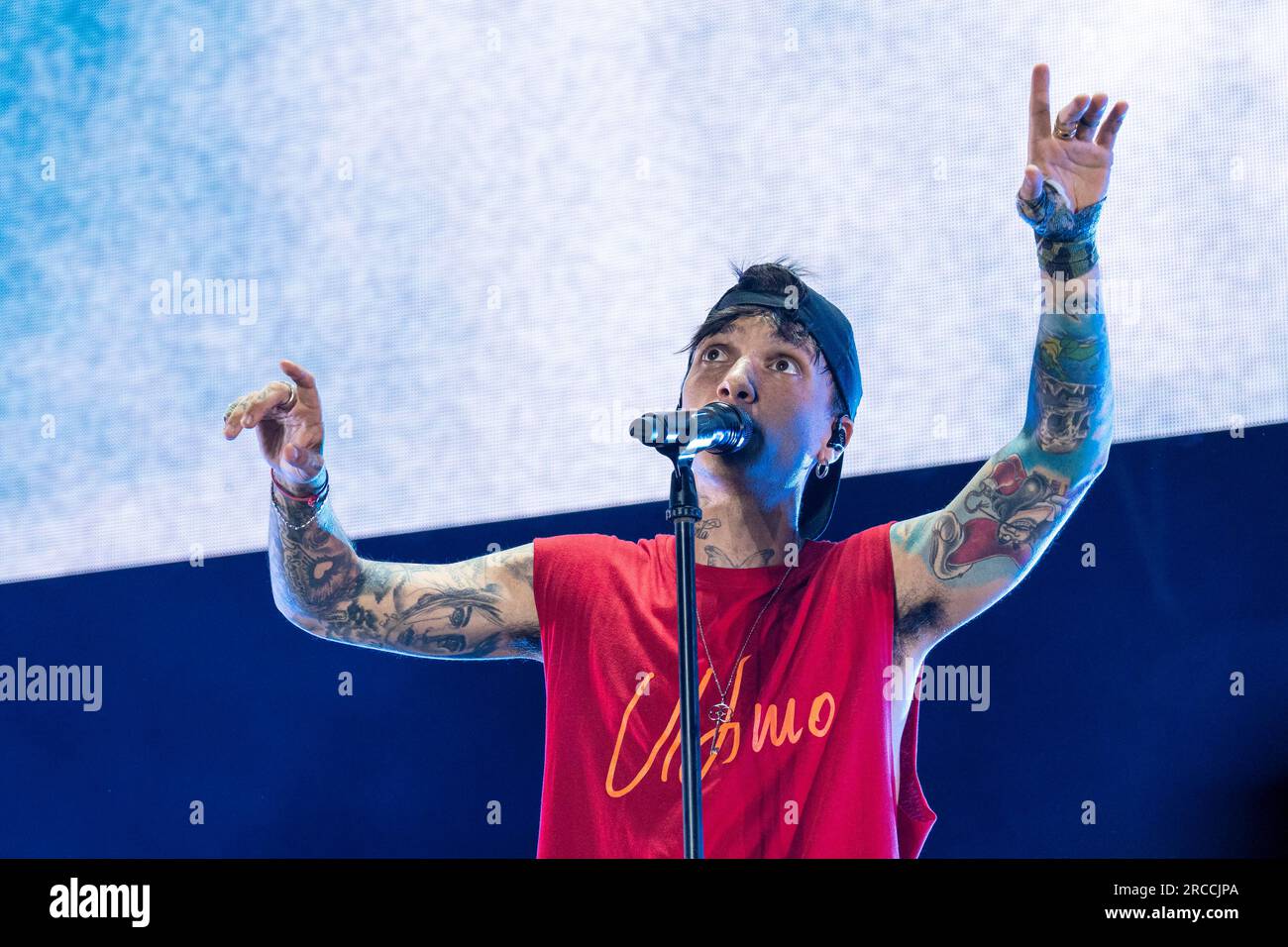 Rome, Italy. 07th July, 2023. Italian pop singer-songwriter, Niccolò ...