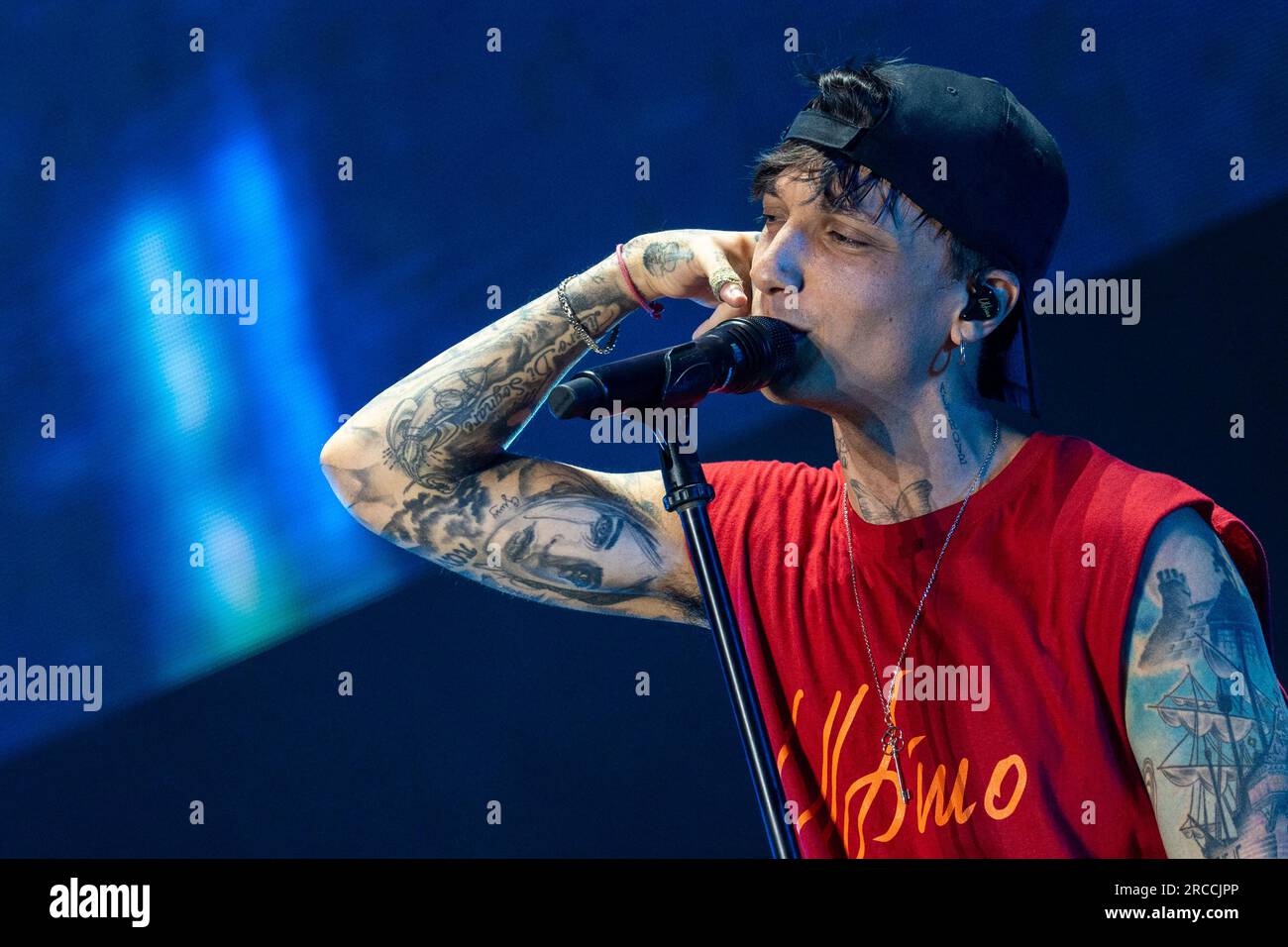 Rome, Italy. 07th July, 2023. Italian pop singer-songwriter, Niccolò ...