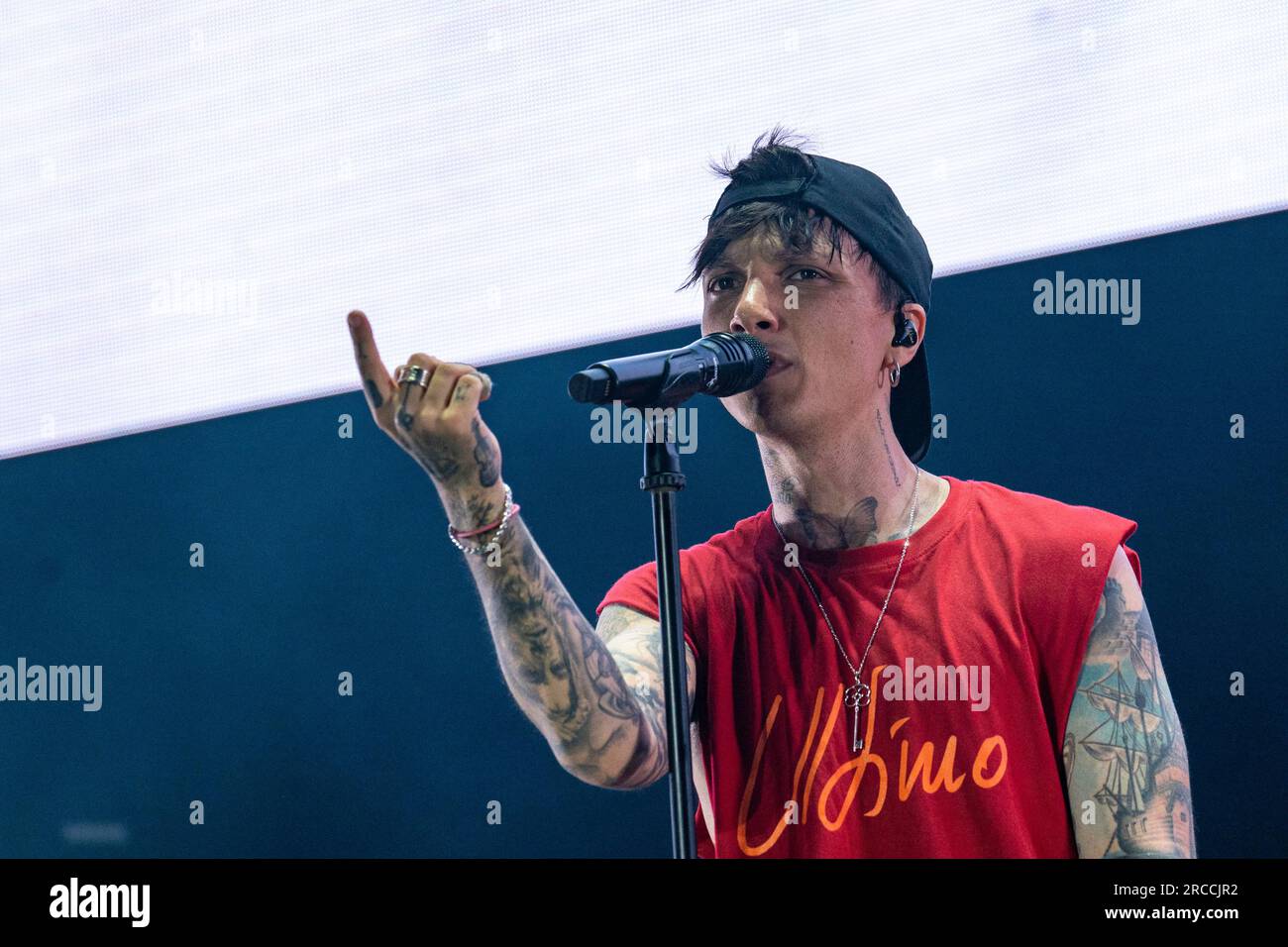 Rome, Italy. 07th July, 2023. Italian pop singer-songwriter, Niccolò ...