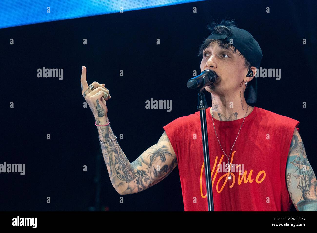 Rome, Italy. 07th July, 2023. Italian pop singer-songwriter, Niccolò ...
