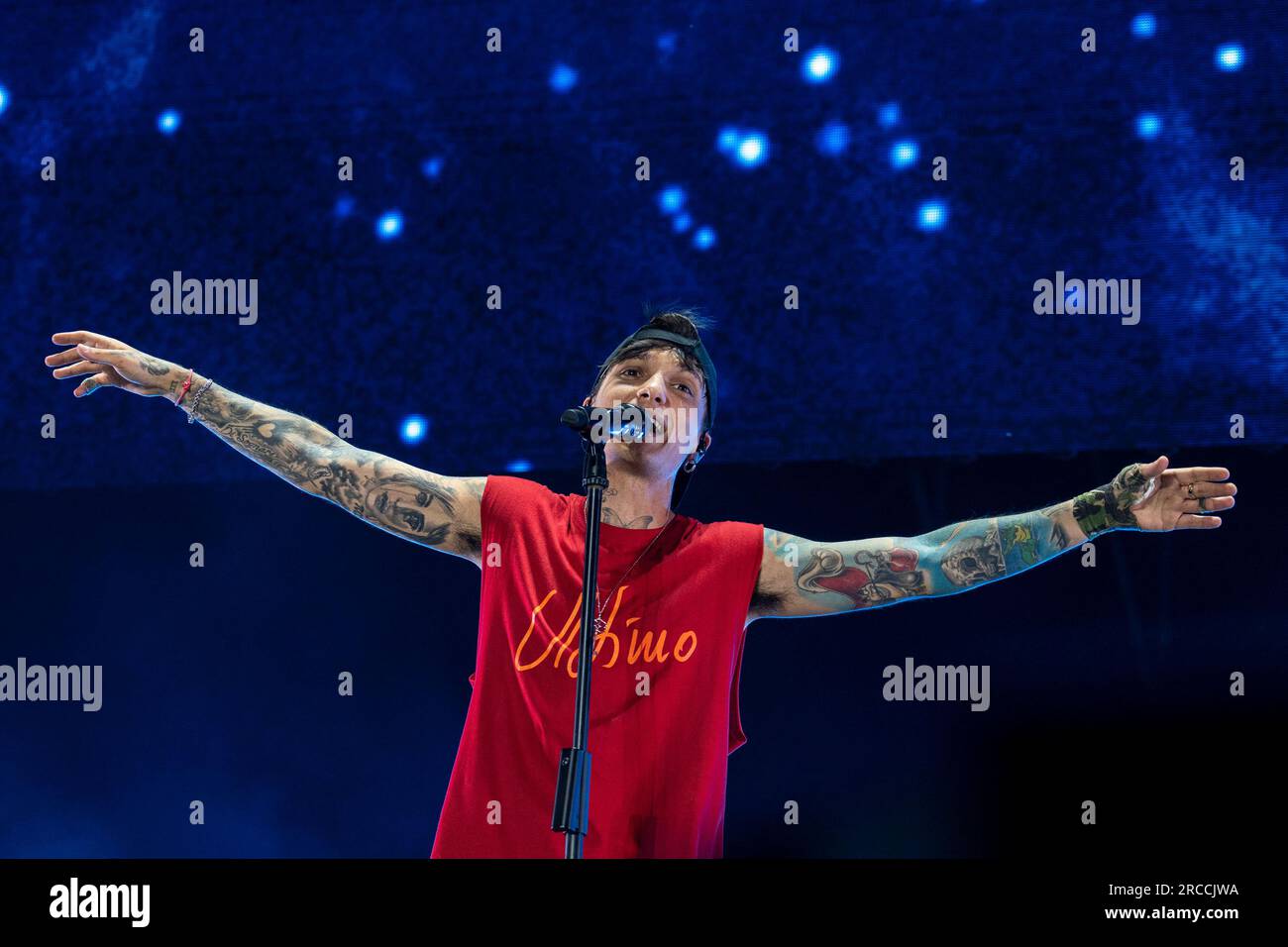 Rome, Italy. 07th July, 2023. Italian pop singer-songwriter, Niccolò ...
