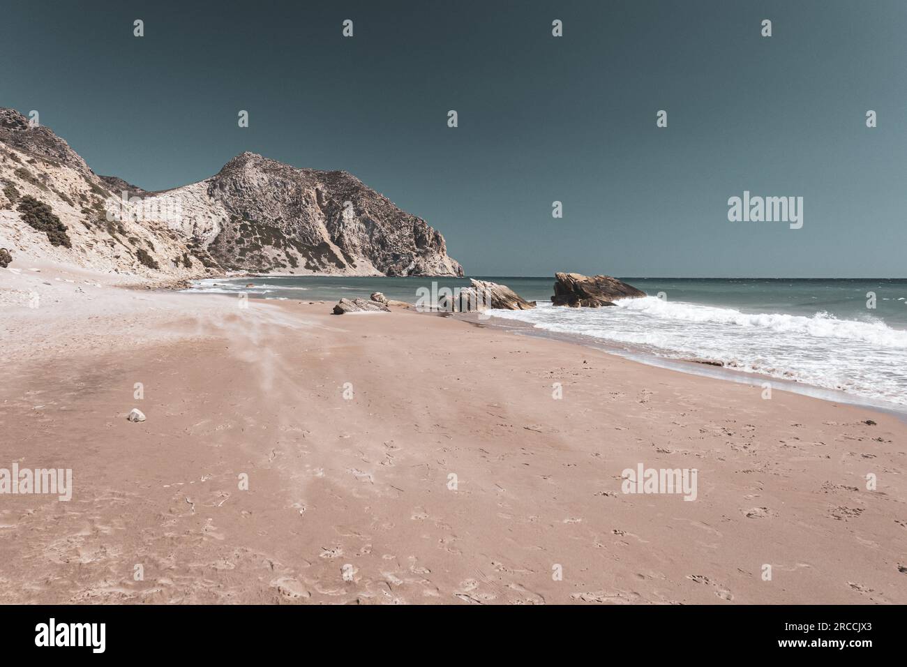 Beautiful day at the Kavo Paradiso beach in kos island, greece Stock ...