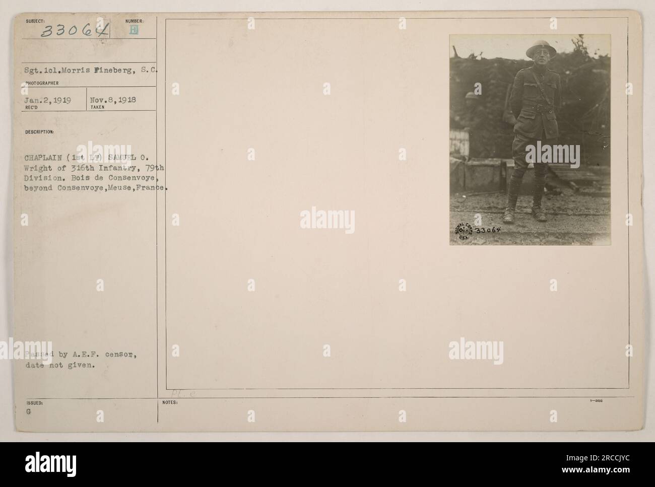 Sgt. Morris Fineberg took this photograph on January 2, 1919. It ...