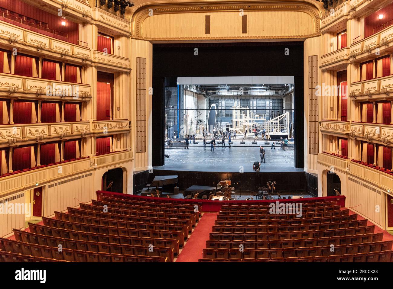 Interior of the Vienna State Opera house in Viena Austria on 5 May 2023 ...