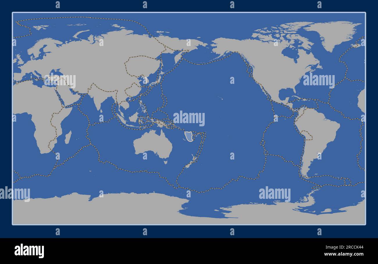 Shape Of The New Hebrides Tectonic Plate On The Solid Contour Map In The Compact Miller