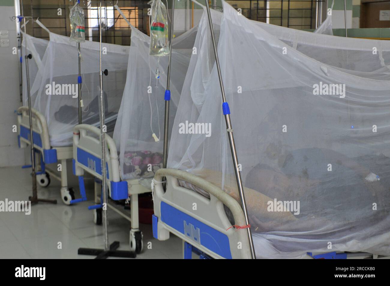 People with dengue receive treatment at the Dengue ward of the Sylhet ...