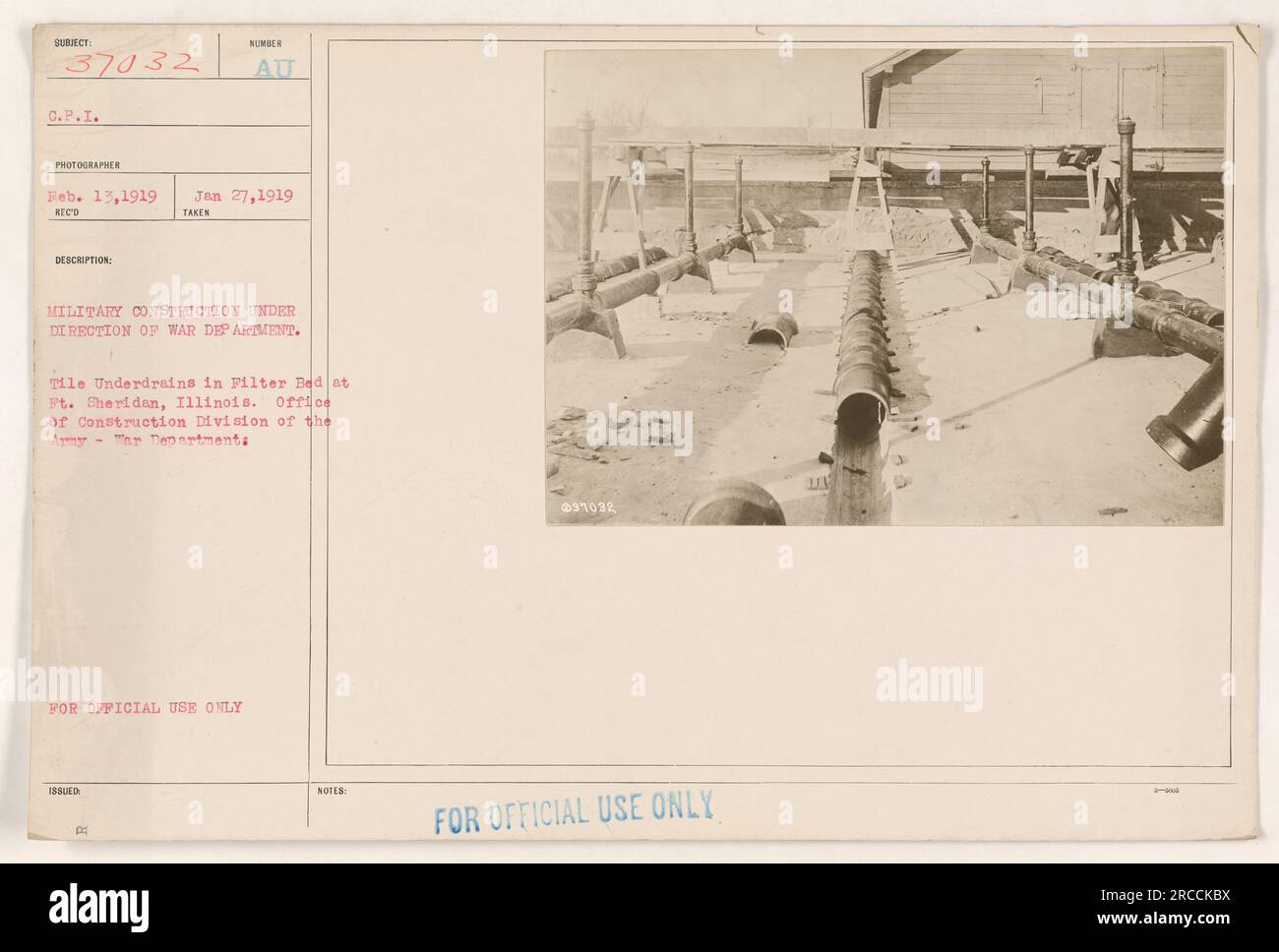 "Construction under the War Department at Ft. Sheridan, Illinois. The ...
