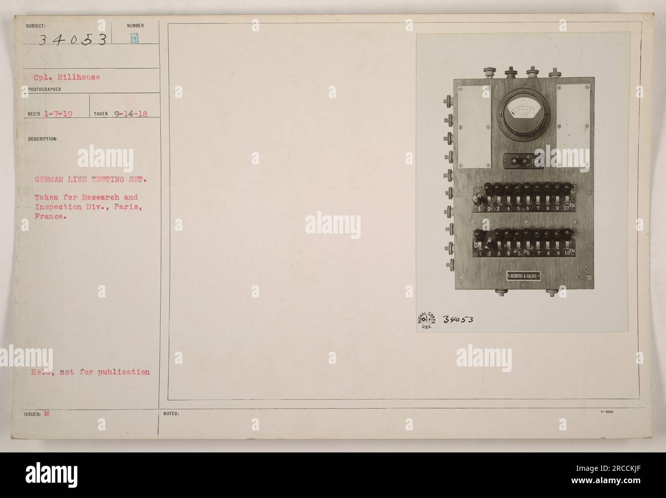 Soldier testing a German line testing set for the Research and ...