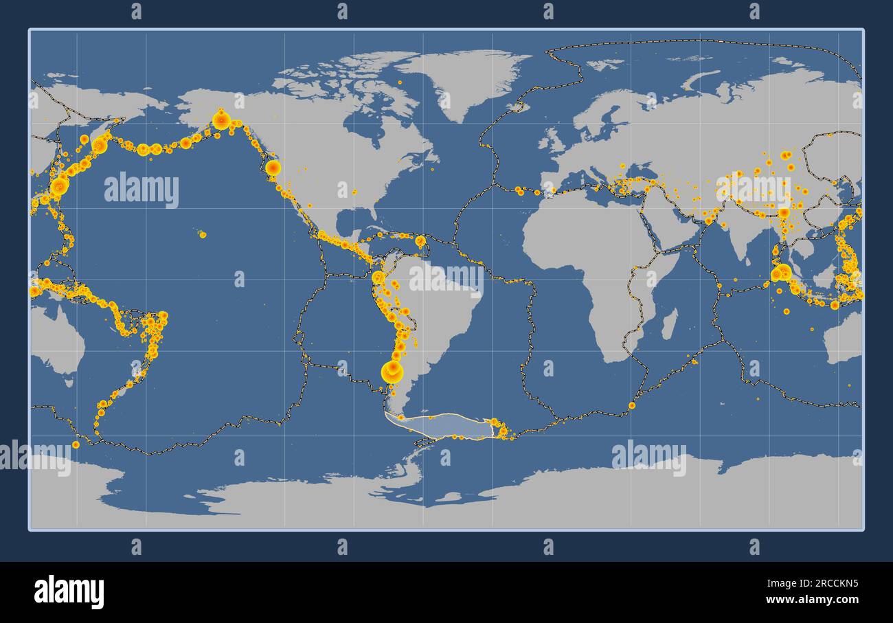Shape Of The Scotia Tectonic Plate On The Solid Contour Map In The Compact Miller Projection
