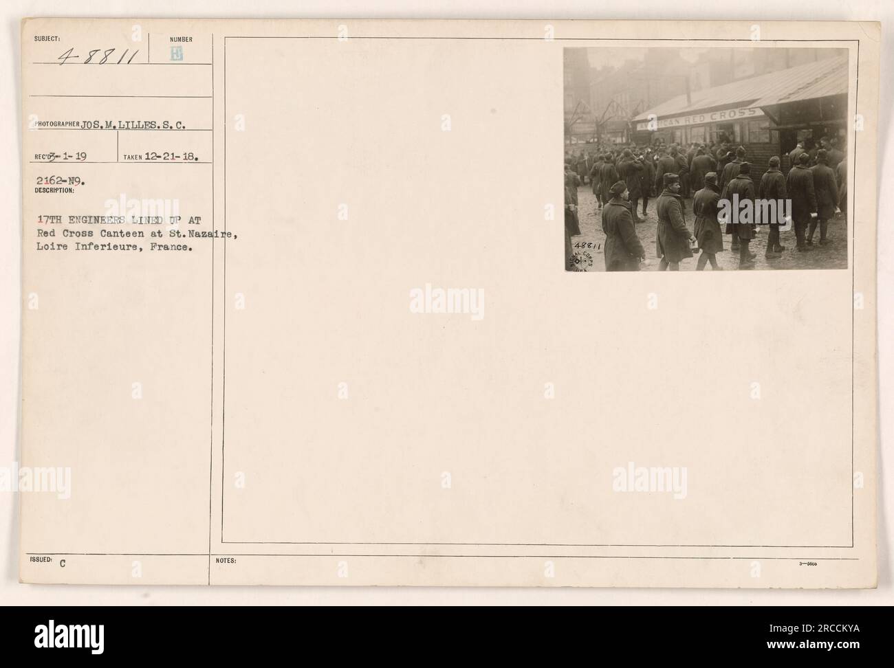 17th Engineers of the U.S. military standing in a line at the Red Cross ...