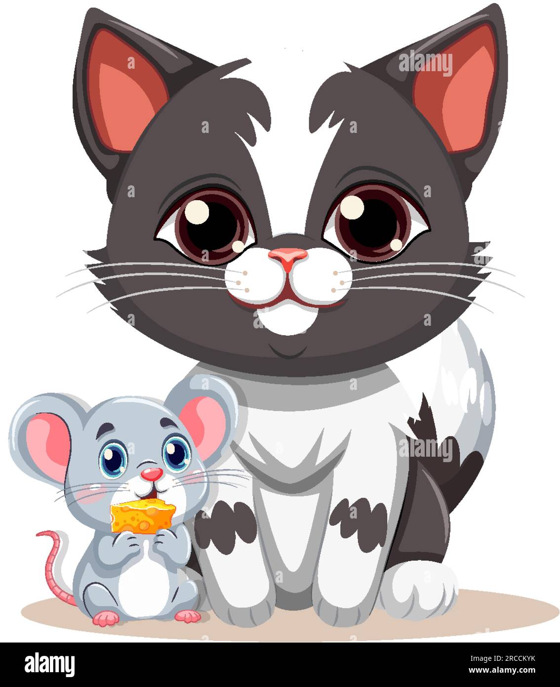 Cate and mouse friends cartoon character illustration Stock Vector ...