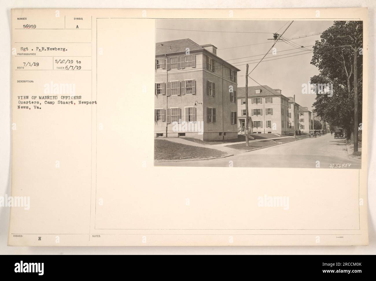 A view of the married officers quarters at Camp Stuart, Newport News ...