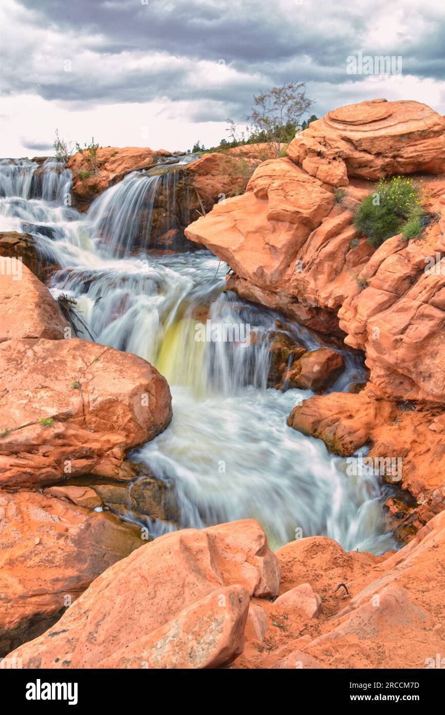 Gunlock Falls State Park Reservoir waterfall views, Utah by St George ...