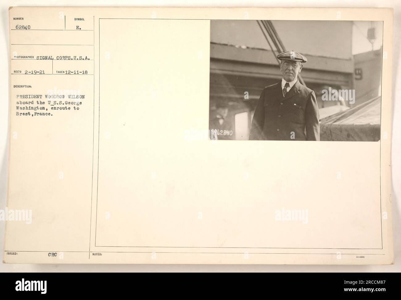 Woodrow wilson aboard ship hi-res stock photography and images - Alamy