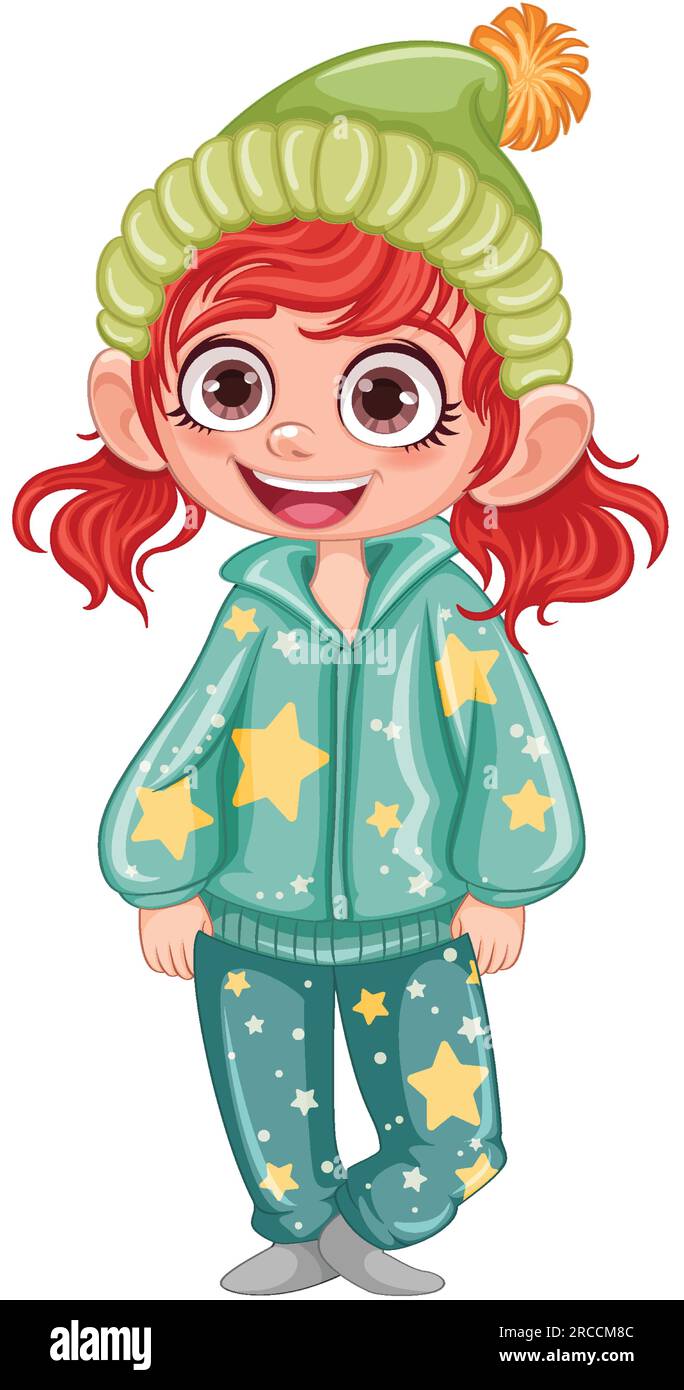 Cute cartoon character in pajamas illustration Stock Vector Image & Art ...