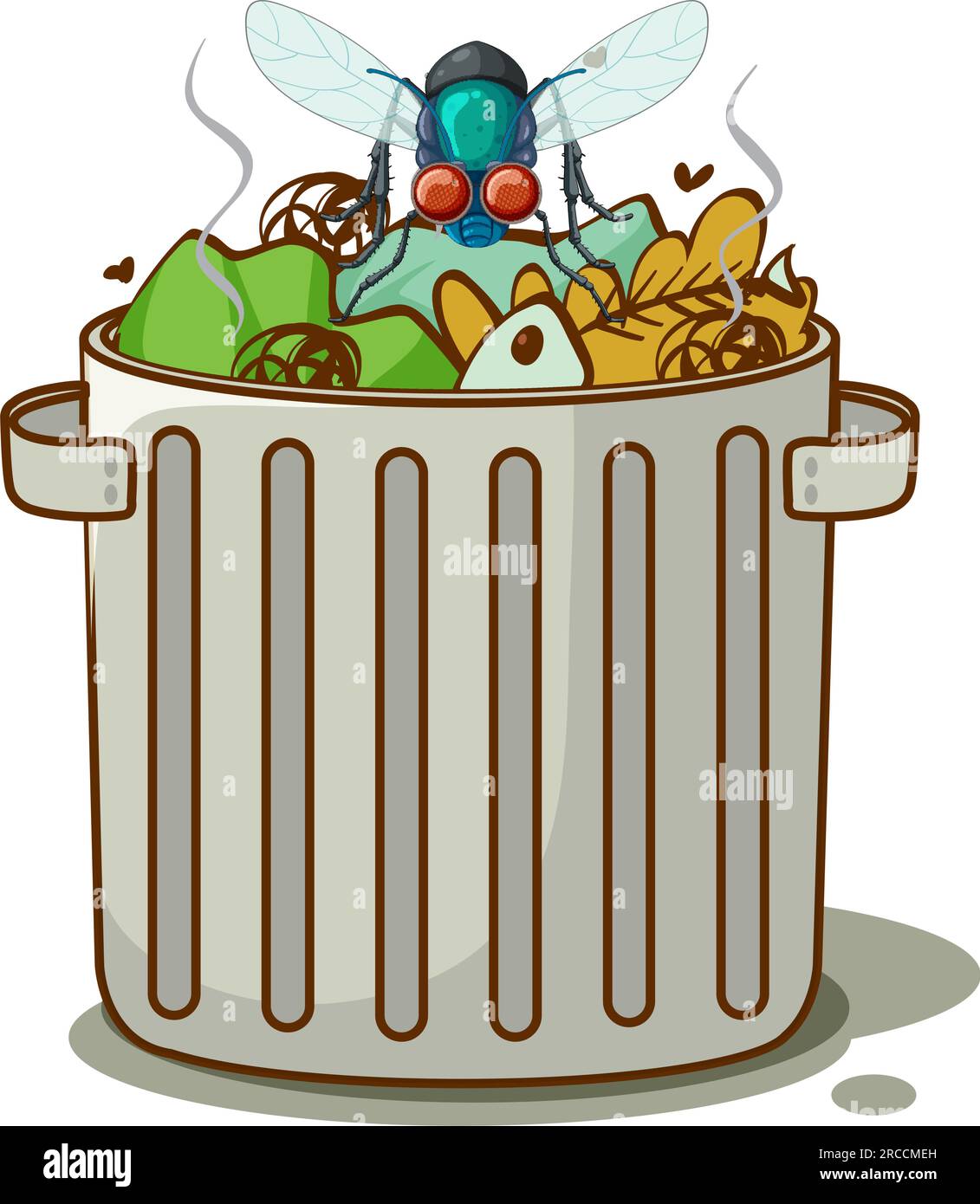 Fly and trash cartoon illustration Stock Vector Image & Art - Alamy