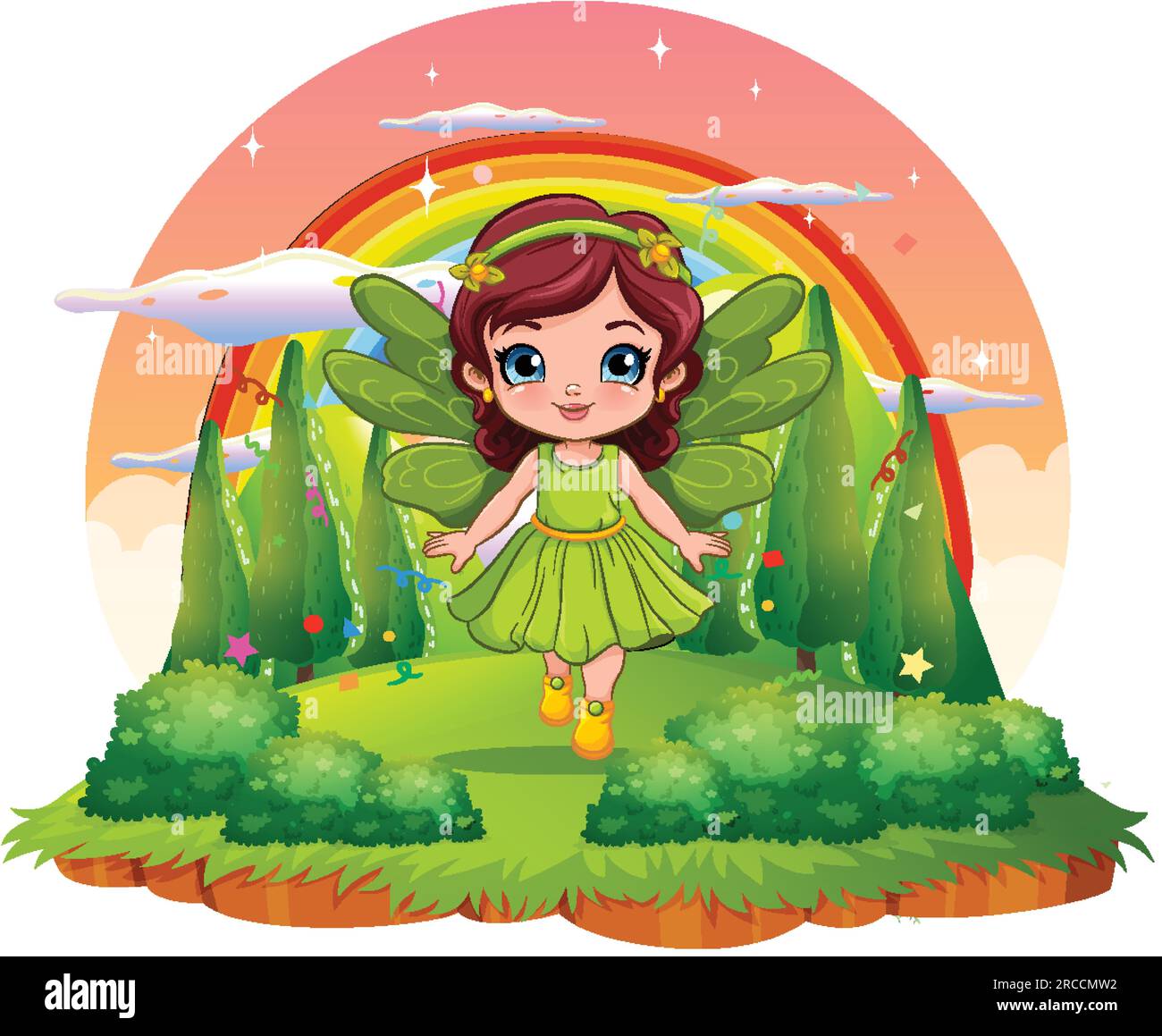 Fairy Girl in the Forest illustration Stock Vector Image & Art - Alamy