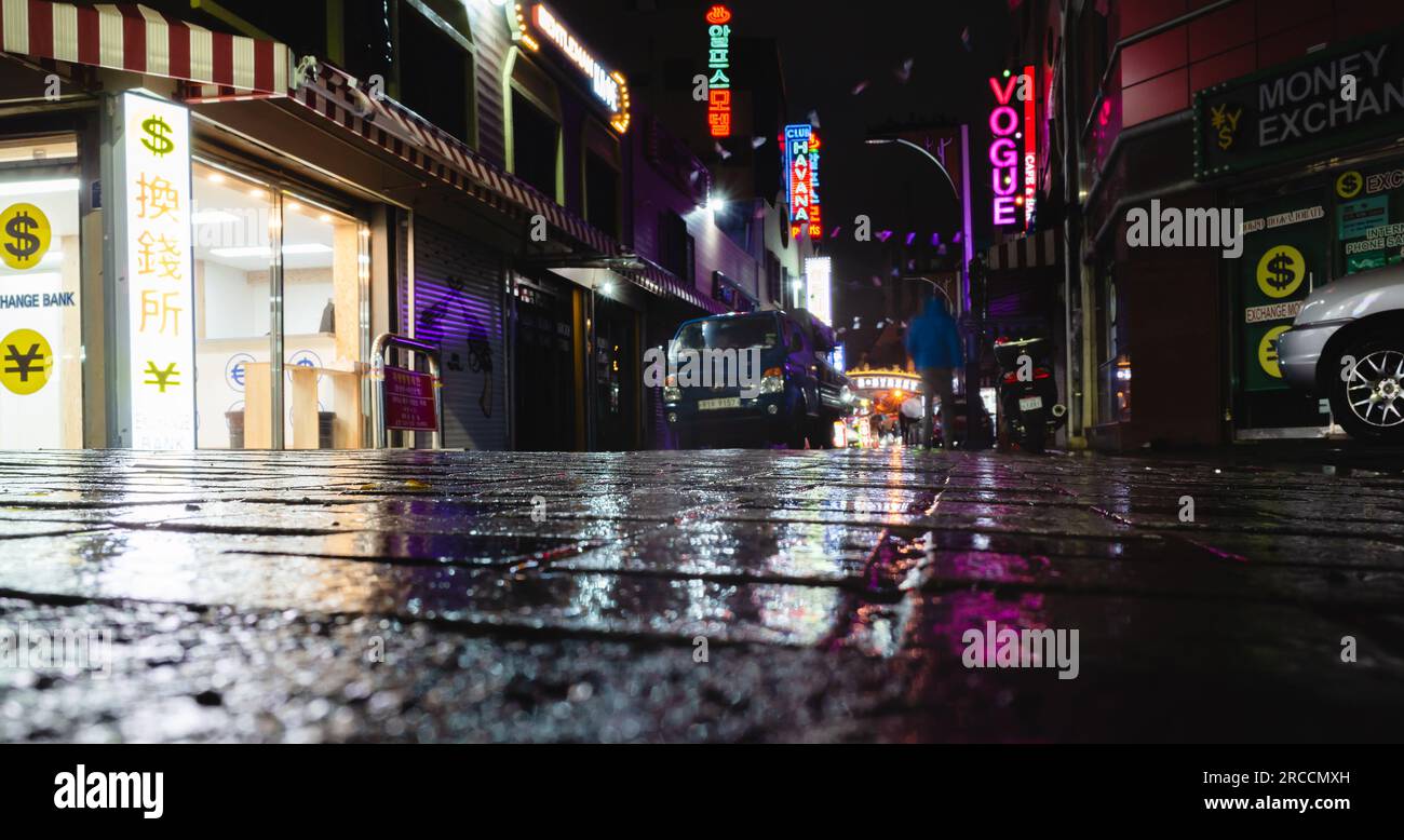 Busan, South Korea - March 19, 2018: Panoramic street view with ...