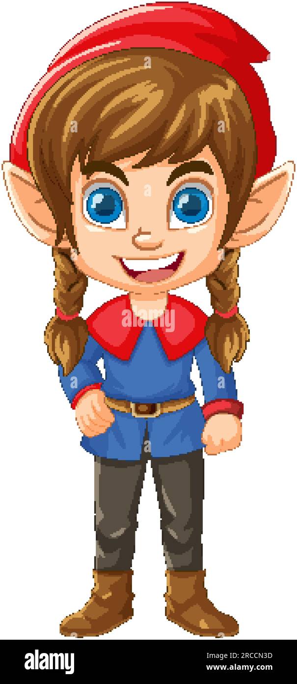 Cute elf cartoon character isolated illustration Stock Vector Image ...
