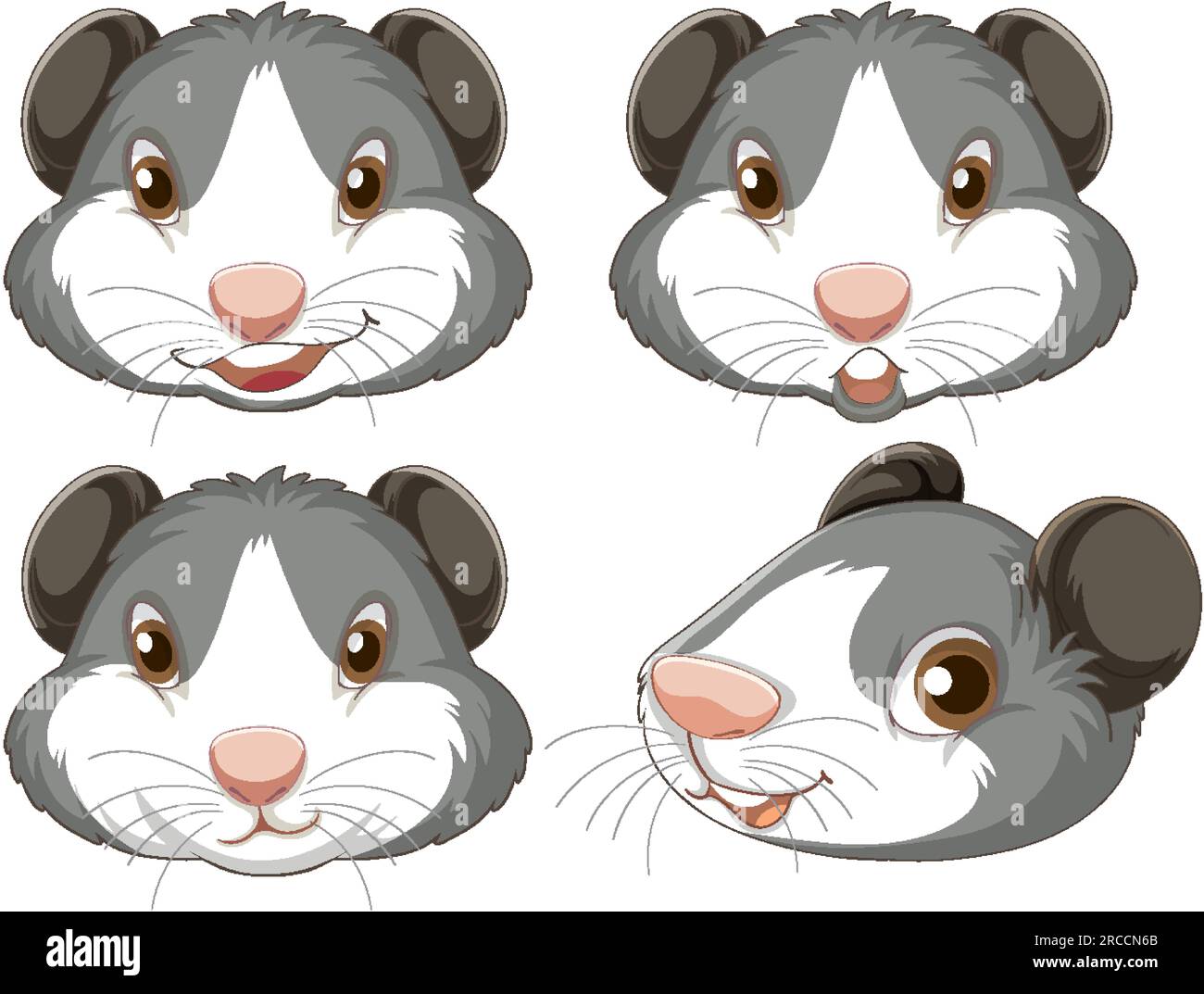 Set of hamster rodents cartoon character illustration Stock Vector ...