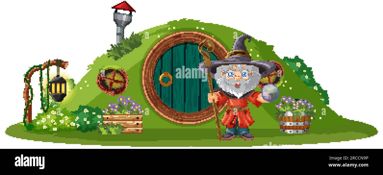 Hobbit house illustration Stock Vector Images - Alamy