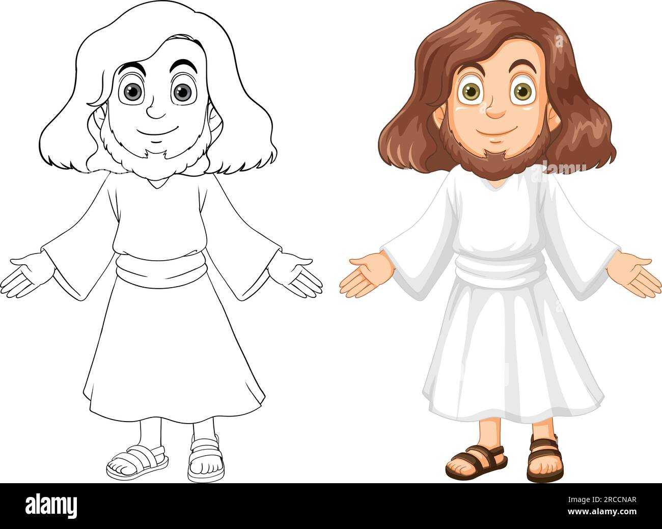 Jesus Christ Outline for Colouring illustration Stock Vector Image ...