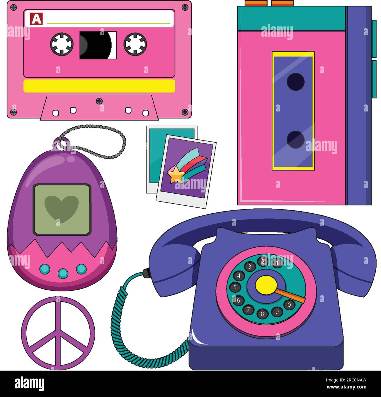 Set of retro object illustration Stock Vector Image & Art - Alamy