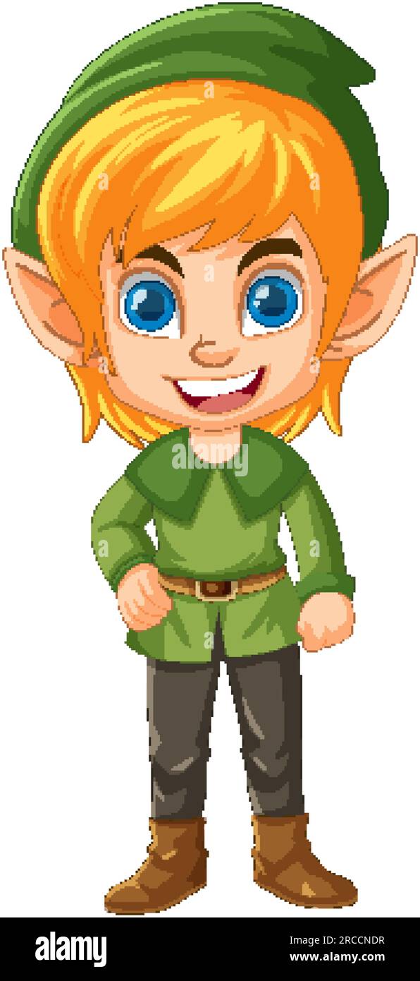 Cute elf cartoon character isolated illustration Stock Vector Image ...