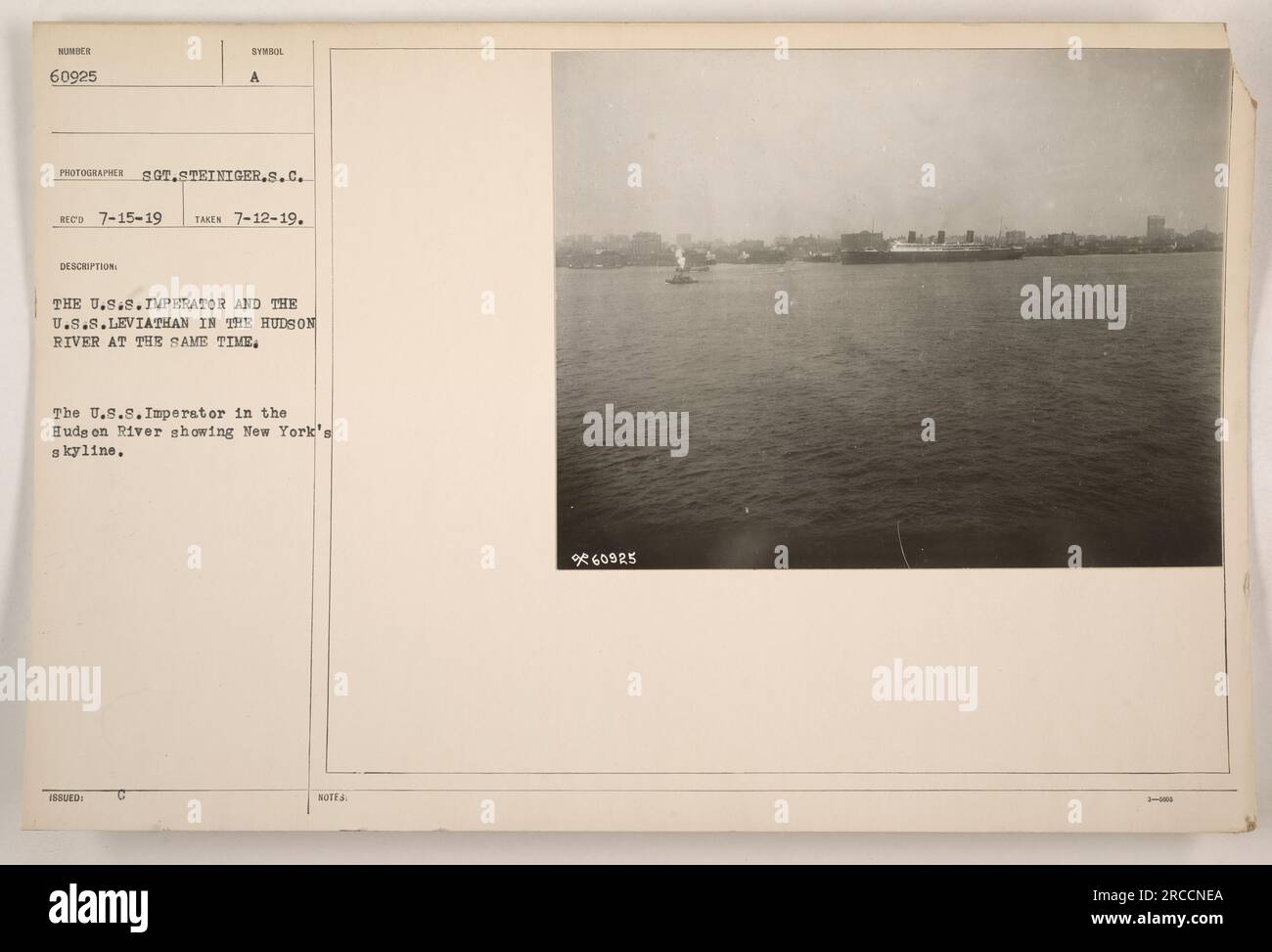 U.S.S. Imperator and U.S.S. Leviathan captured together in the Hudson ...