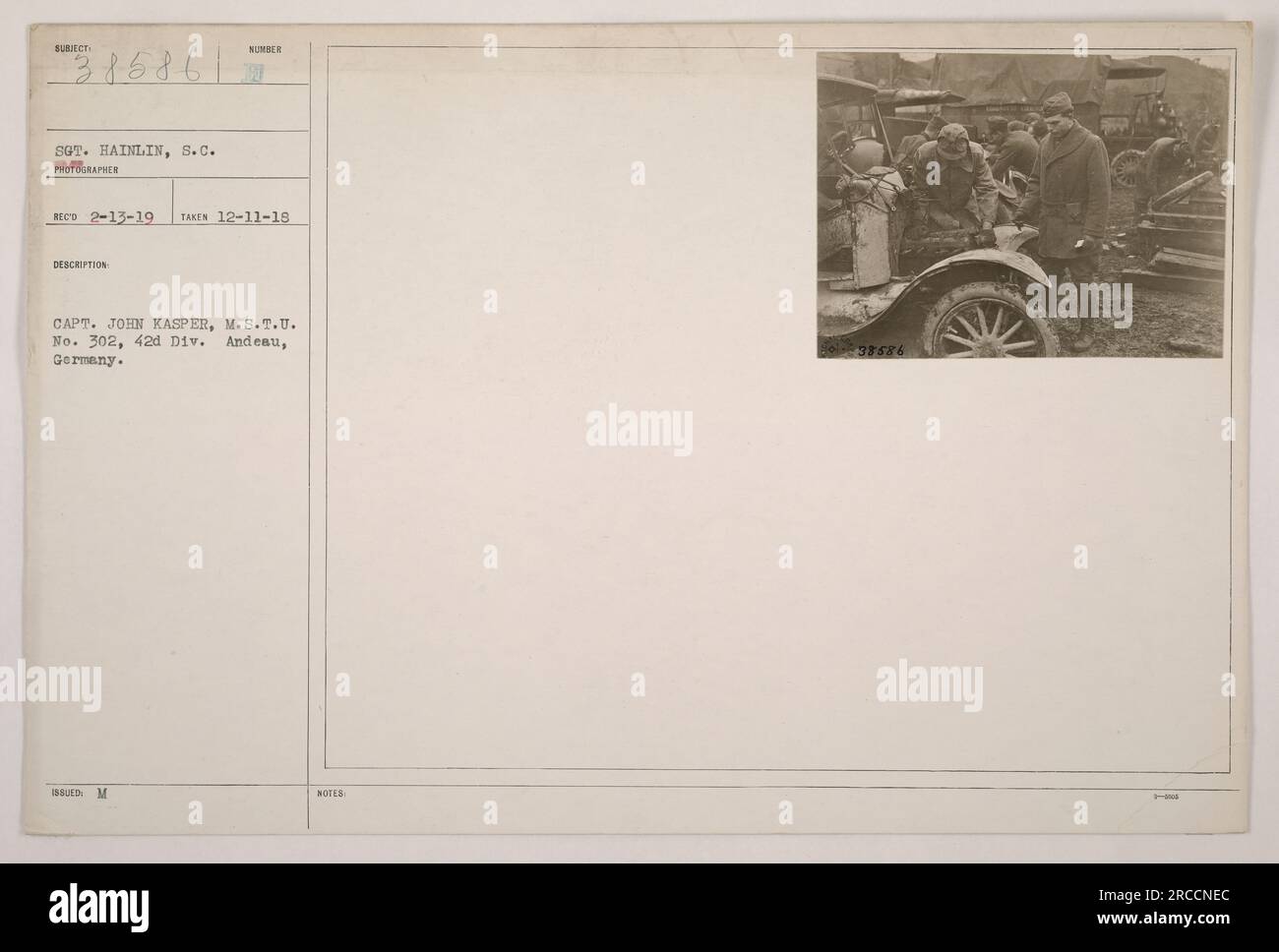 Captain John Kasper of the 42nd Division's M.S.T.U. (Motor Supply Train ...