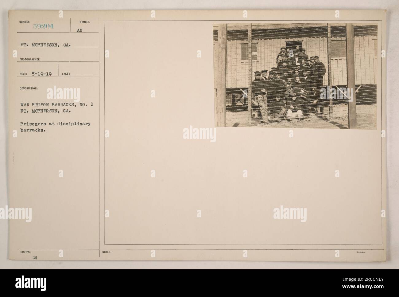 Image depicting war prison barracks at FT. McPherson, GA. The ...